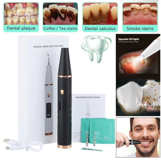 ULTRASONIC DENTAL SCALER Stain Tartar Removal Electric Teeth Cleaner w ...