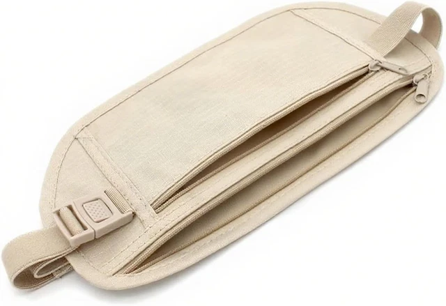 MONEY BELT TRAVEL Hidden Fanny Pack Blocking Passport Holder Slim Waist ...