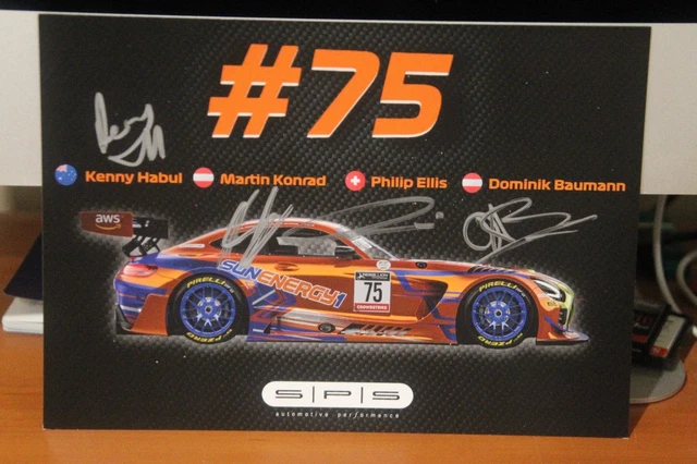 KENNY HABUL #75 SunEnergy1 Racing Mercedes GT3 Signed Driver Card $15. ...