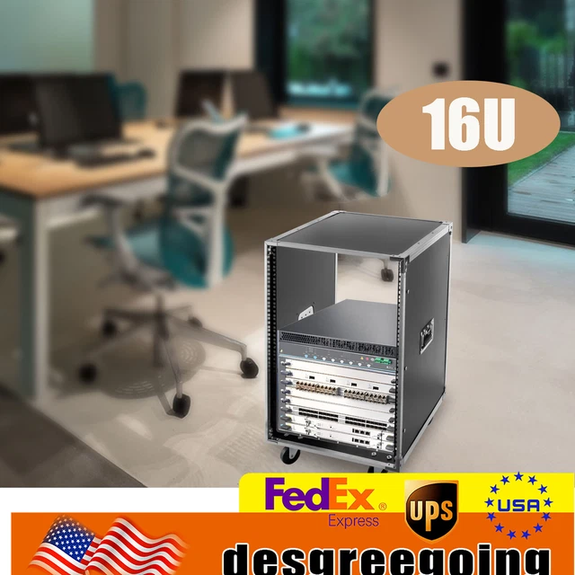 16U SERVER RACK Open Frame 19 inch Rolling Network Data Rack with ...