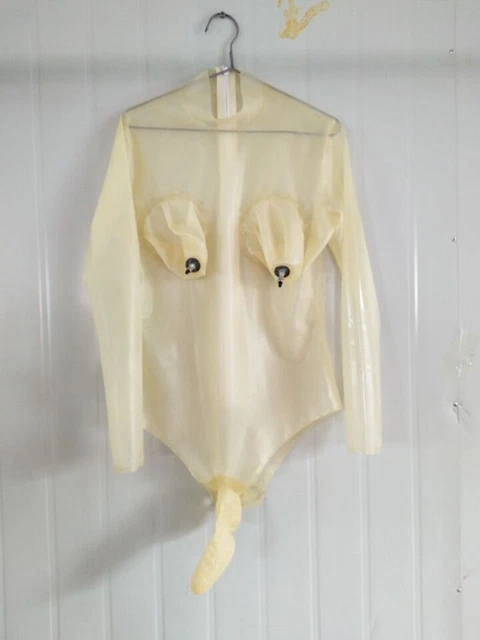 GUMMI LATEX RUBBER 3D Bust Transparent Cosplay Catsuit Ganzanzug 0.4mm ...