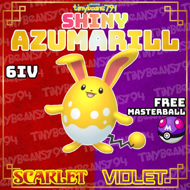 POKÉMON SCARLET VIOLET Shiny AZUMARILL 6IV EV CINDERACE SOLO Raid ...