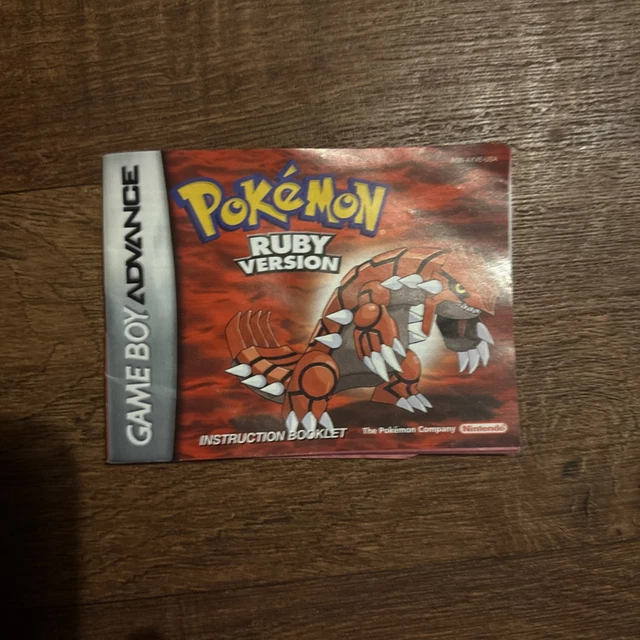 📖 POKÉMON RUBY Version Instruction Manual Booklet GBA 2003 Nintendo ...