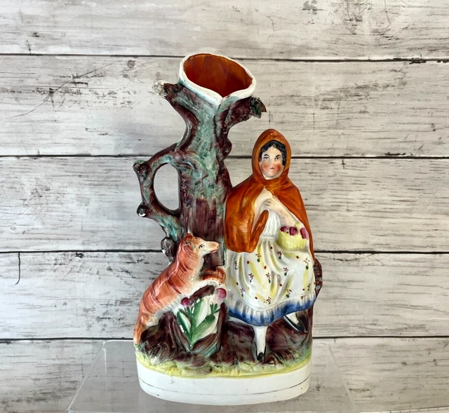 STAFFORDSHIRE POTTERY ANTIQUE Little Red Riding Hood Vase £20.00 ...