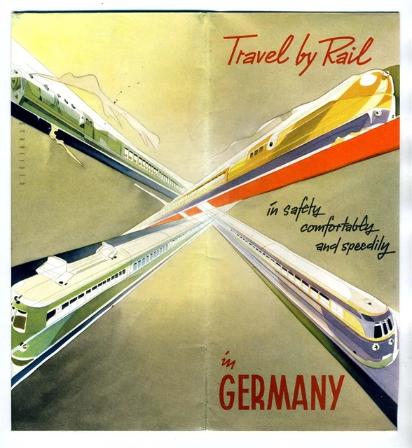 TRAVEL BY RAIL in Germany Brochure 1950's Maps and Information £70.97 ...