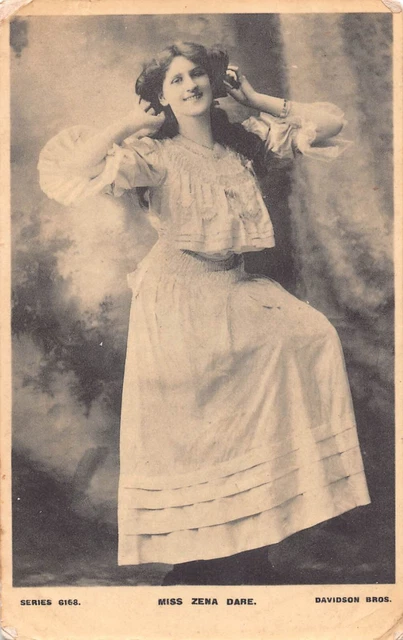 POSTCARD - EDWARDIAN Actress - Miss Zena Dare - Davidson Bros 6168 - Posted 1906 £3.99 - PicClick UK