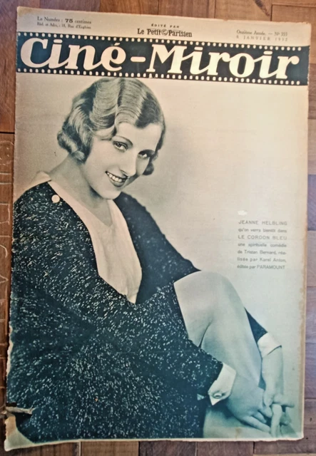 1932 FRANCE, REVUE D'Avant-Guerre Cine-Miroir En Jeanne Helbling-Rif ...
