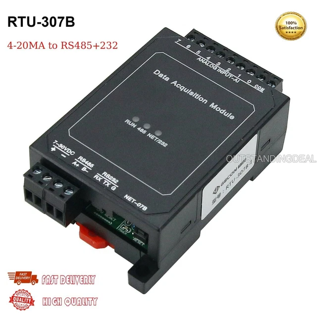 4-20MA TO RS485+RS232 8 Channel Analog Input Acquisition Module os67 ...