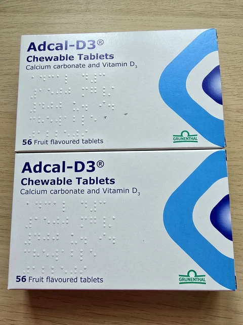 ADCAL D3 CALCIUM Carbonate Vitamin D3 Chewable Tablets £10.00 - PicClick UK
