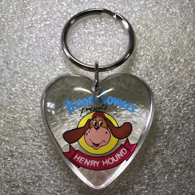 VINTAGE ALTON TOWERS theme park Henry Hound ,Heart Keychain £12.00 ...