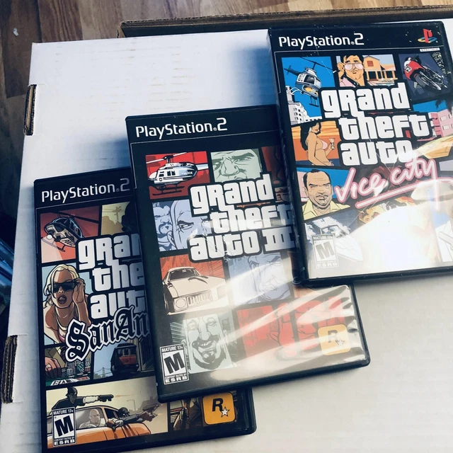 GRAND THEFT AUTO 3 III, San Andreas, Vice City - Bundle Trilogy PS2 ...