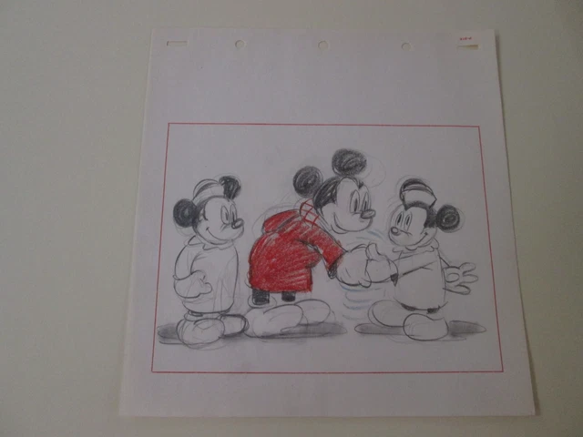 MICKEY MOUSE AND Nephews cel Storyboard Drawing 1941 $295.00 - PicClick