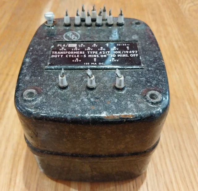 EX-MOD AM RAF Mains Transformer Type 4217 420-0-420V, 150mADC 10K/19497 ...