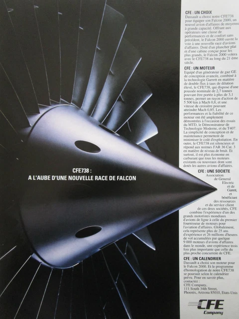 6/1991 PUB CFE Garrett General Electric Cfe738 Engine Falcon 2000 ...