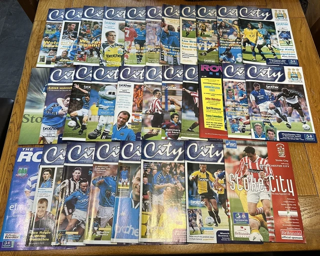 MANCHESTER CITY 1997/98 FULL SET OF HOME PROGRAMMES x30 *PLUS AWAY ...