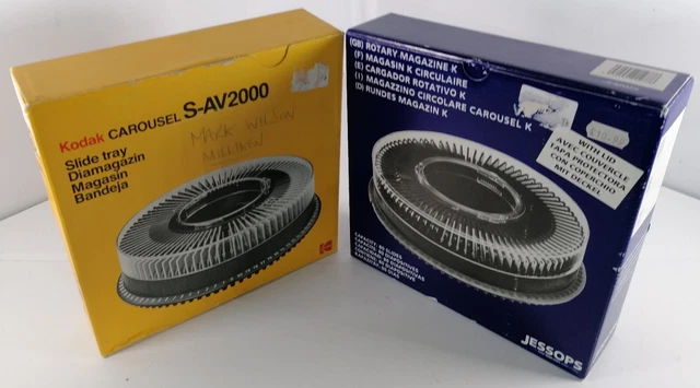 VINTAGE KODAK CAROUSEL S-AV2000 & Jessops Rotary Slide Trays/Magazines ...
