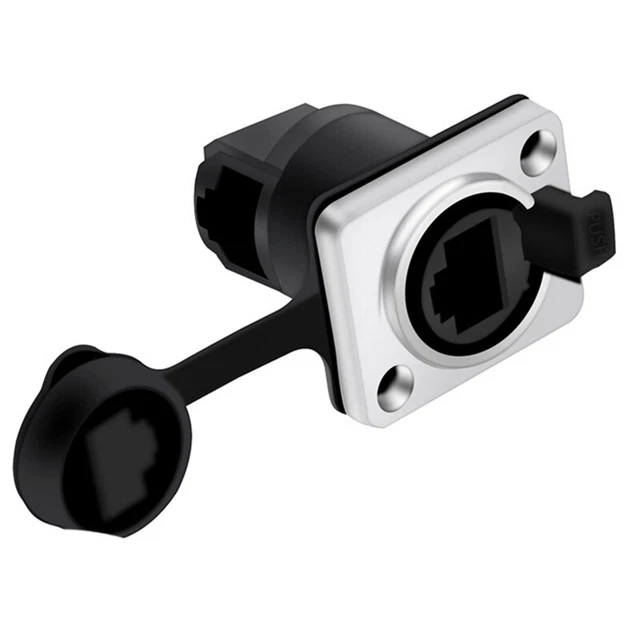 RJ45 CONNECTOR 8P8C Female Panel Mount Sockets RJ45 Ethernet Connector ...