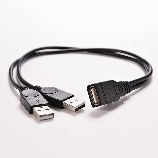 CAVO ADATTATORE DI alimentazione doppio USB maschio da una donna a USB ...