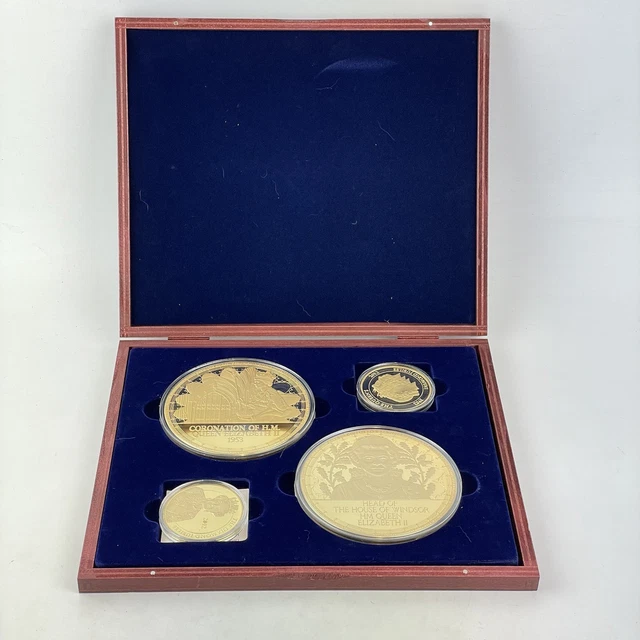 QUEEN ELIZABETH II Portraits Gold Plated Coin Collection House Of ...