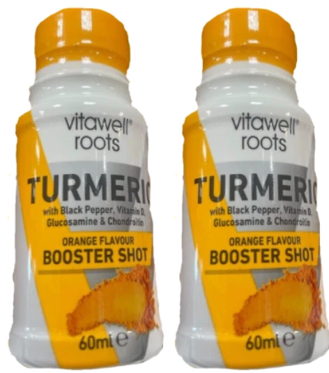 3 X VITAWELL Roots Turmeric & Black Pepper Orange Flavour Booster Shot ...