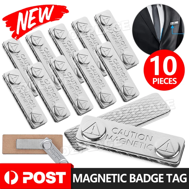 10X MAGNETIC NAME Badge Tag Fastener Attachment Self Adhesive Strong ...