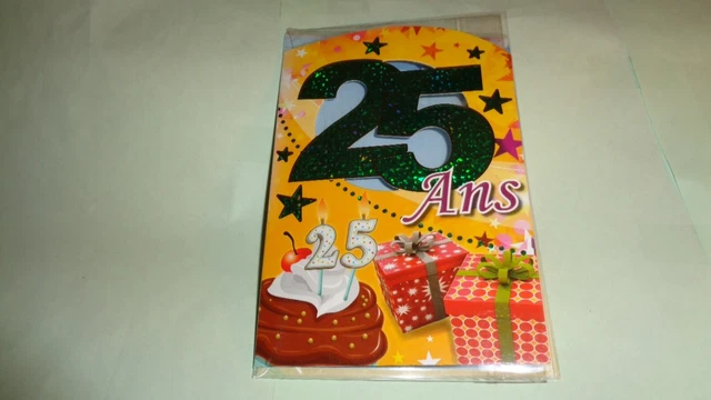 CARTE - JOYEUX Anniversaire - 25 Ans - Carte + Enveloppe - N°104 EUR 2 ... CARTE - JOYEUX Anniversaire - 25 Ans - Carte + Enveloppe - N°104 EUR 2 ...