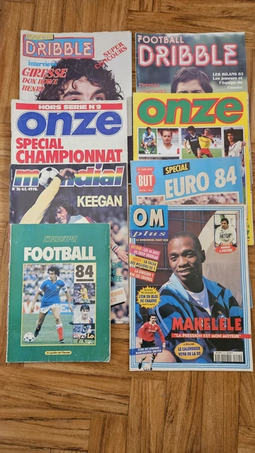 LOT FOOT 8 Magazines Equipe, Dribble, Onze, Mondial avec calendrier, OM ...