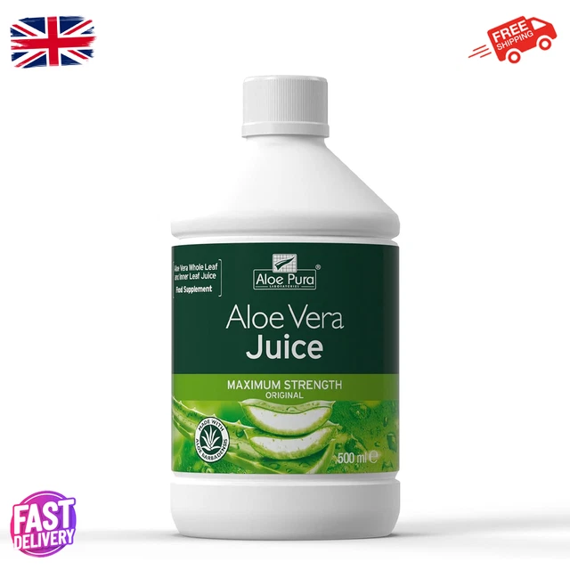1 BOTTLE OF Aloe Pura Bio-Active Aloe Vera Juice Maximum Strength 500Ml ...