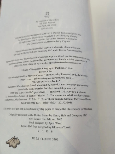 LIVRE DE POCHE The Miniature World of Marvin & James By Elise Broach ...