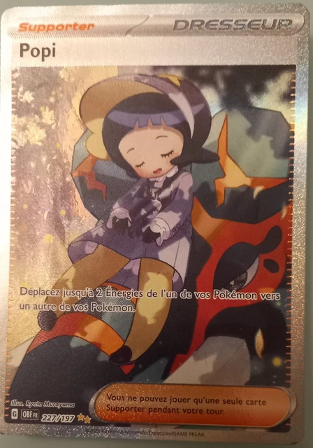 CARTE POKEMON POPI Flammes Obsidiennes Ev3 Cachée Secrete 227/197 Fr ...