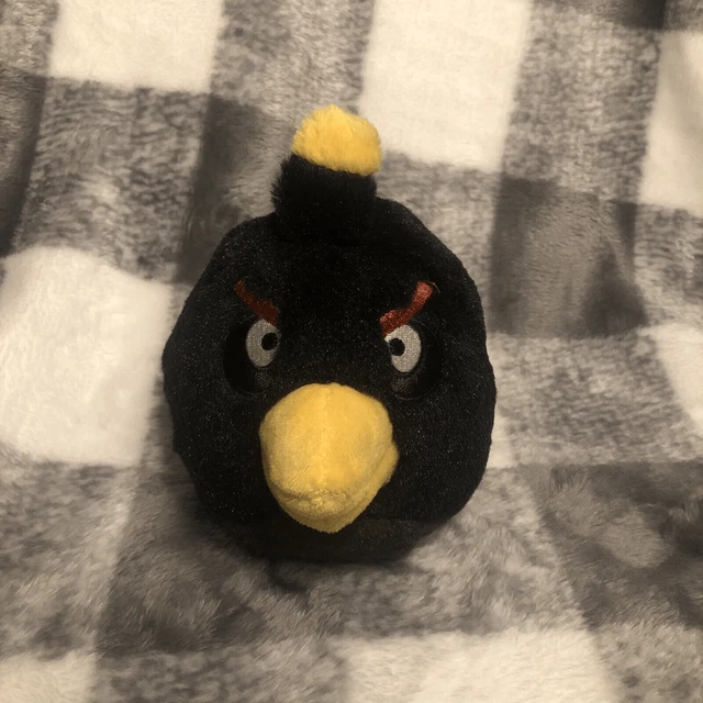 ANGRY BIRDS PLUSH Black Bird Bomb 6" Stuffed Soft Ball Commonwealth No ...