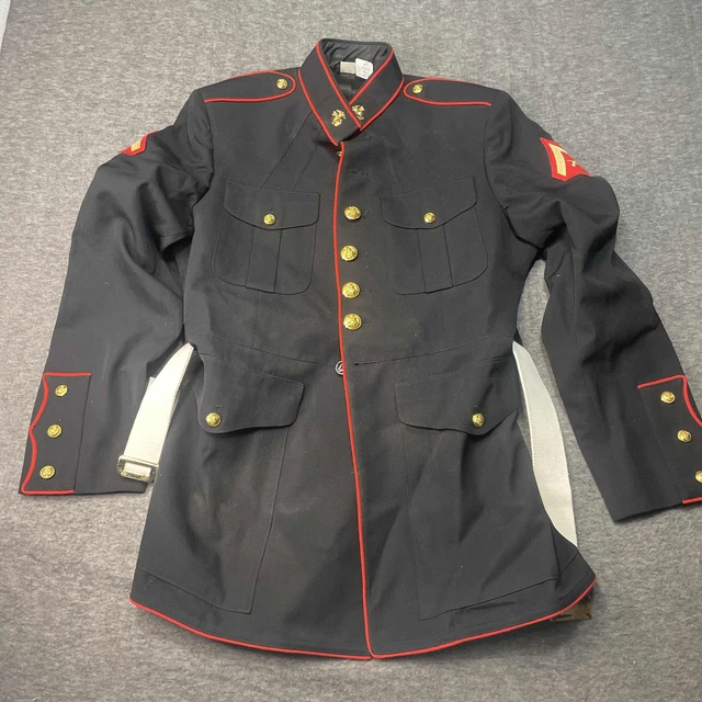 USMC US MARINE Corps Dress Blues Jacket Wool DSCP Mens 46L Military ...