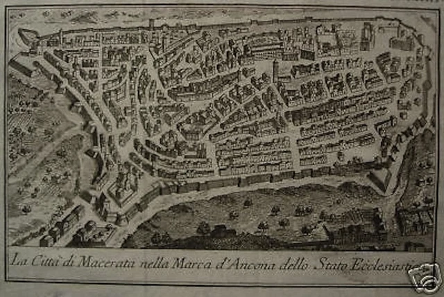 MARCHE_MACERATA_BELLA ANTICA CARTOGRAFIA_MAPPA Cittadina_Stradario ...