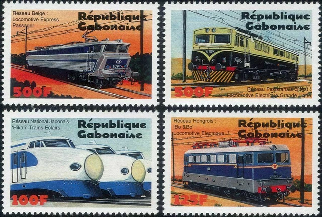 GABON 2000 TRAINS chemins de fer locomotives ferroviaires moteurs de ...