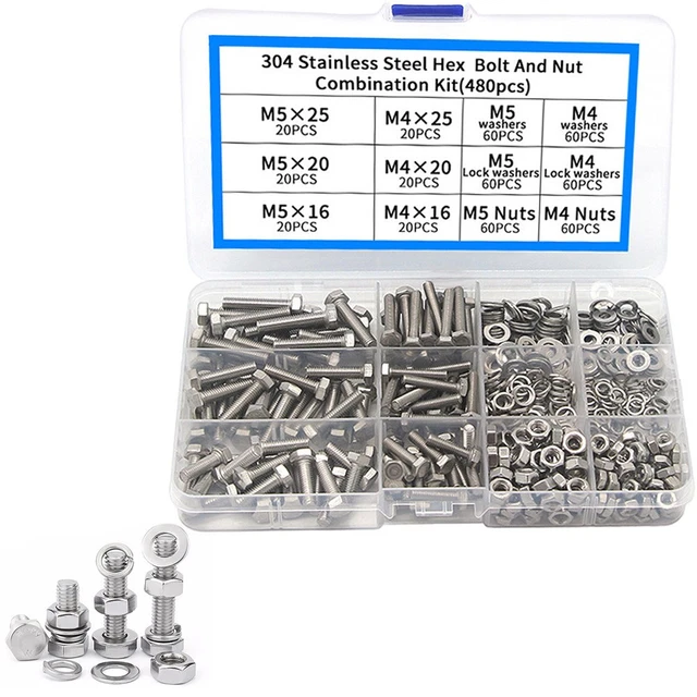INNOVATIVE DESIGN JEU complet de boulons/écrous hexagonaux totalisant 480 pièc EUR 31,06 ...