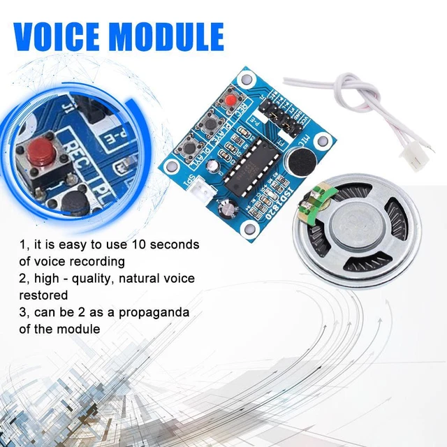MÓDULO DE REPRODUCCIÓN de grabación de voz de sonido ISD1820 con ...