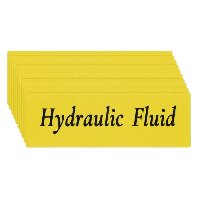 10-PACK HYDRAULIC FLUID Sticker, 6×2"Labels for Diesel Engines, Yellow ...