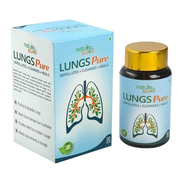 NATURE SURE LUNGS Pure Capsules for Protection Against Pollution, Smoke ...