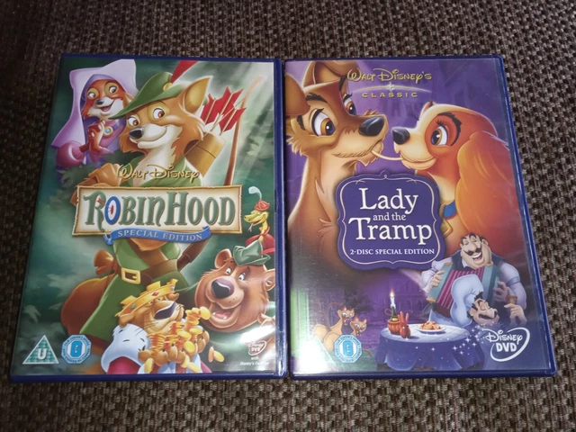 WALT DISNEY ROBIN hood/lady and the tramp dvds 3 disc set very good ...
