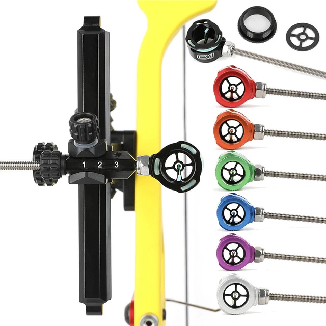 RECURVE BOW SIGHT 1 Pin Scope .019" Optical Fiber Archery Bow Hunting ...