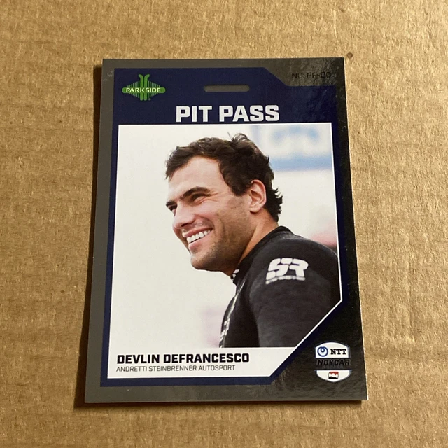 2024 PARKSIDE NTT Indy Car Racing PIT PASS Card DEVLIN DEFRANCESCO $0. ...