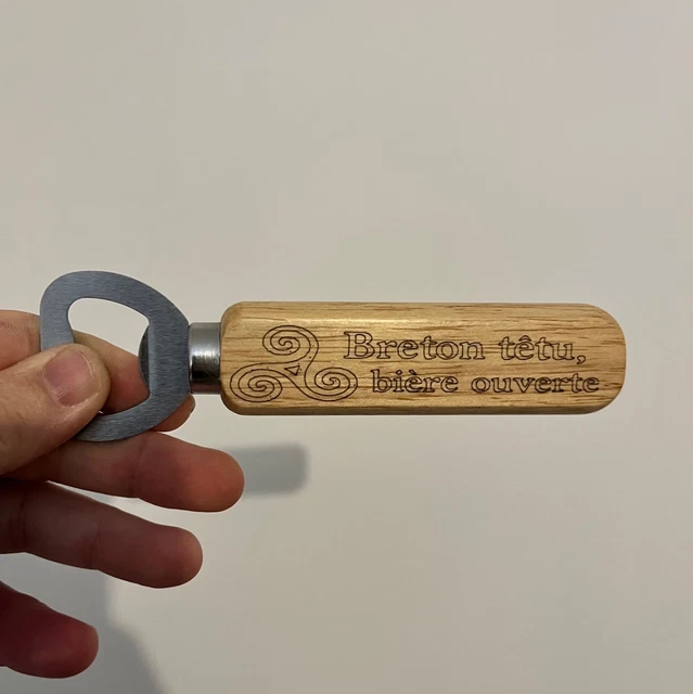 DÉCAPSULEUR EN BOIS - Breton têtu, bière ouverte EUR 9,90 - PicClick FR