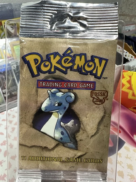 POKEMON FOSSIL BOOSTER Pack Lapras Artwork, Long Crimp, Sealed, 21.25g ...