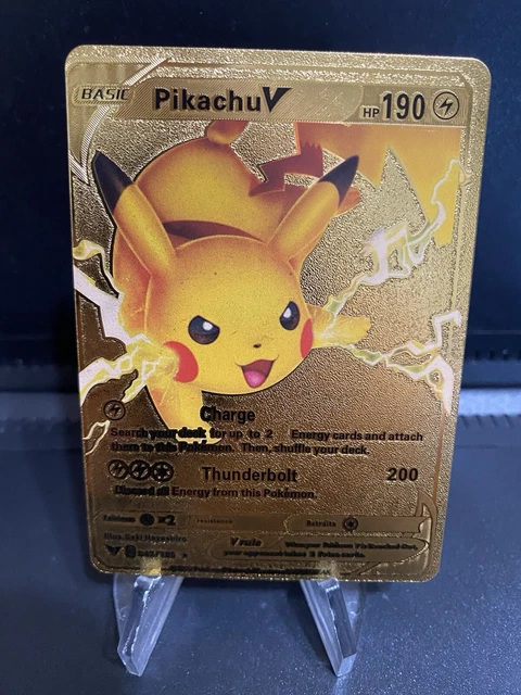 PIKACHU V 043/185 Carta Esposizione Pokémon Fan Art Foil Oro EUR 1,80 ...