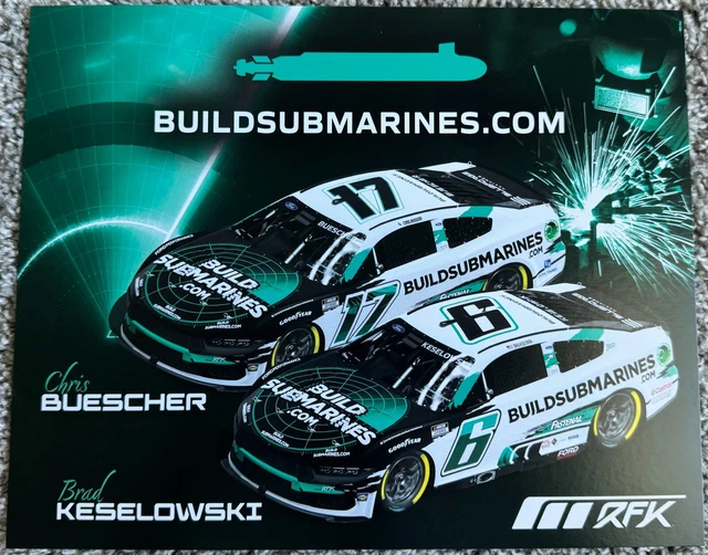CARTOLINA BRAD KESELOWSKI & Chris Buescher 2024 Build Subs 8x10 NASCAR ...