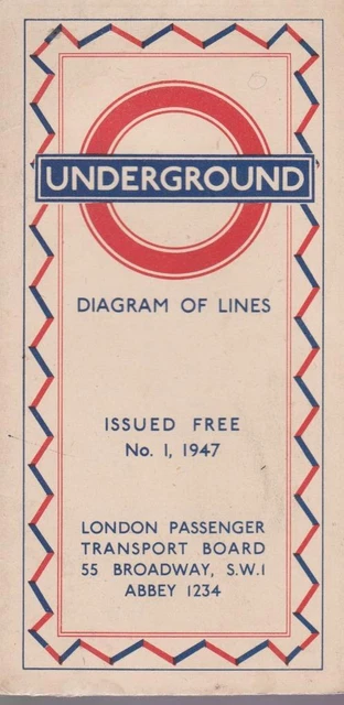 LONDON UNDERGROUND TUBE Map 1947 NO.1 (REF 146) * £43.02 - PicClick UK