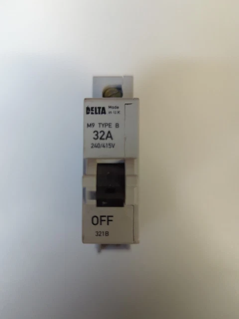 DELTA 32 AMP Type B M9 Mcb Circuit Breaker 321B £12.99 - PicClick UK