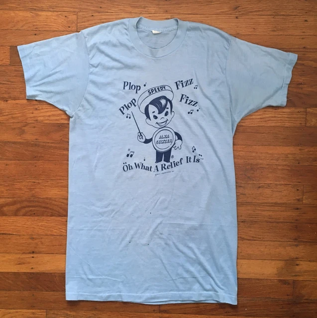 VINTAGE 1970S T-SHIRT Alka Seltzer Speedy Plop Plop Fizz Fizz Single ...