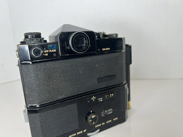 CANON F1 F-1 35 mm SLR Body SLR camera w Motor Drive, grip mf, brass ...