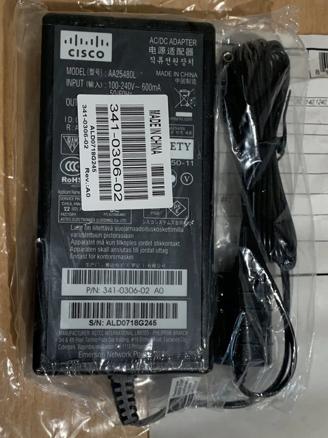 CISCO AIR-PWR-B 48V DC Power Supply Adapter Barrel Jack - Cisco Access ...